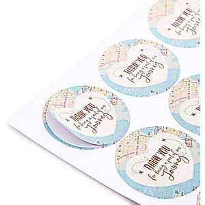 BLUE PANDA 36 Pack World Map Travel Favor Bags with Stickers Gift Bag for Travel Themed Party Decorations - Birthday Baby Shower Goodie Bags for Kids (8.7 x 5.15 In) - Travel Theme Party Favors