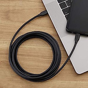 Amazon Basics Fast Charging USB-C to USB-C2.0 Cable (USB-IF Certified), 60W - 10-Foot, Black, Laptop