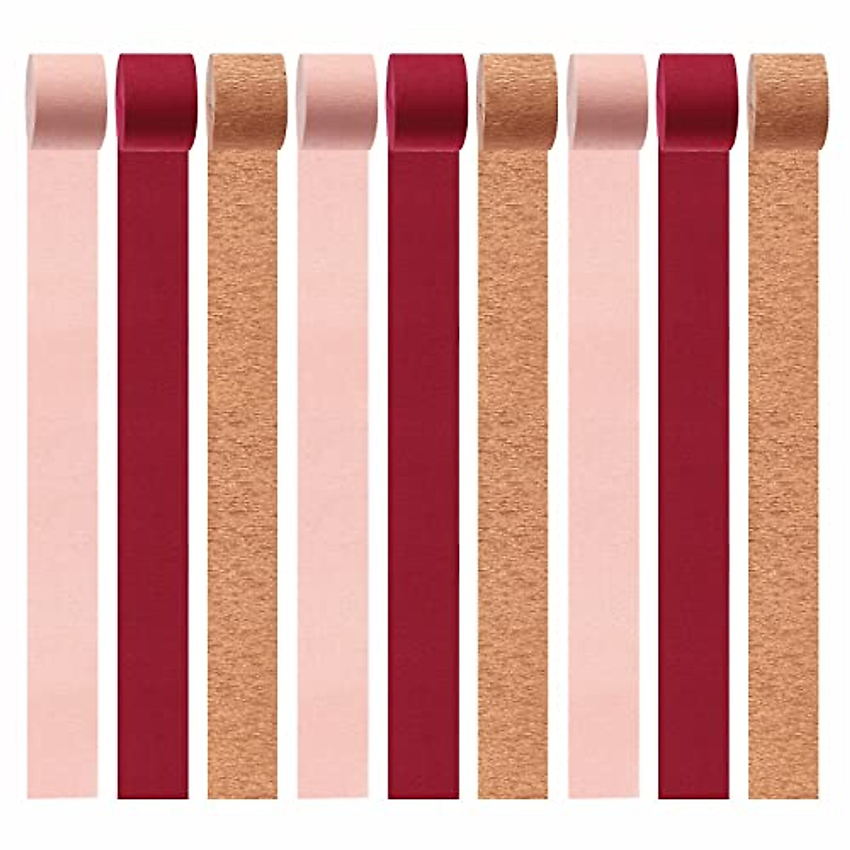 Rose-Gold Pink Burgundy-Red Party-Decorations Streamers - 9 Rolls Valentines Mothers Day Crepe Paper Streamer Garland Birthday Bachelorette Bridal Shower Engagement Wedding Brunch Decoration Panduola