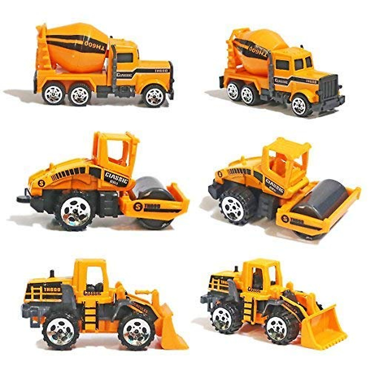 YIMORE Alloy Construction Engineering Truck Models Mini Pocket Size Play Vehicles Cars Toy Cake Toppers for Kids Toddlers Boys (5Pcs Set)