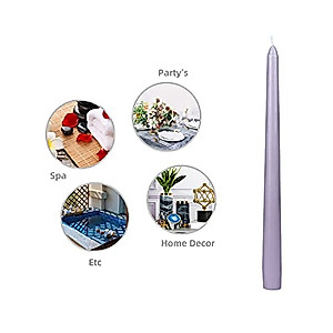 Zest Candle 12-Piece Taper Candles, 10-Inch, Lavender