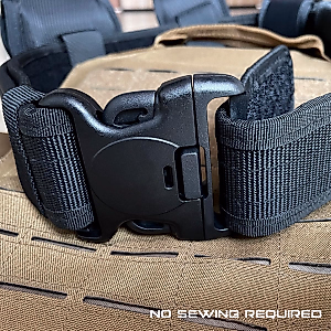 ROCOTACTICAL 2.25" Replacement Buckle System for 2-1/4in Duty Belt, Tri-Release Plastic Belt Buckle, Triple Lock,2-Pack, Black