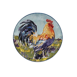 Certified International Rooster Meadow 9" Salad/Dessert Plates, Multicolored, Medium, Set of 4