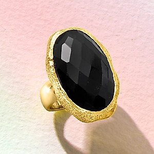 Ross-Simons Onyx Ring in 18kt Gold Over Sterling. Size 8