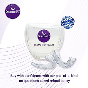 DreamEZ Custom Night Guards for Teeth Grinding, 2 Pack with Mouth Guard Case, USA Made, Mouth Guard for Clenching Teeth at Night, TMJ, Bruxism NightGuard - Moldable-Fit Dental Guard