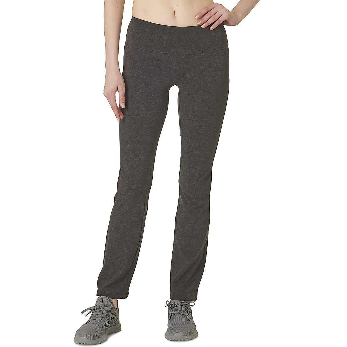 Spalding Women's Slim Fit Yoga Pants | Comfortable Cotton Leggings | Grey | Medium