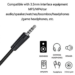 3.5mm Male AUX Audio Jack to USB 2.0 Male Charge Cable Adapter Headphone to USB Cord for Any Other Device with 3.5mm Port(3.3FT Black)
