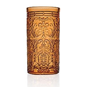 Godinger Jax Highball Beverage Glass Cup Orange Spice – Set of 4