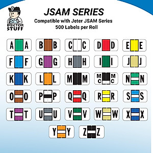 Doctor Stuff - File Folder Labels, Alphabet Letter X, Jeter 2900 - JSAM Series Compatible Alpha Stickers, Dark Blue, 3/4" x 1-1/2", 500/Roll