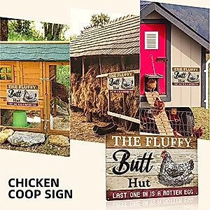 Rousen Chicken Coop Signs, Funny Farm Metal Decor Plaque, Aluminum Sign Suitable for Kitchen, Indoor, Outdoor, Barn, Metal Sign Dimensions are 12x8 Inch，4 Holes for Easy Hanging - The Fluffy Butt Hut.