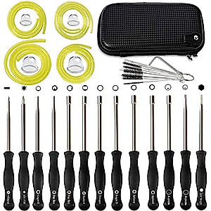 HUSWELL 13 PCS Carburetor Adjustment Carb Adjusting Tool kit for 2-Cycle Small Engine Poulan Husqvarna STIHL Echo Trimmer Weedeater Chainsaw with 4 Size 2-feet Fuel line Hose Tube & Primer Bulb
