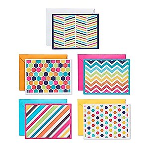 American Greetings Blank Cards Assortment with Envelopes, Bright Patterns (30-Count)