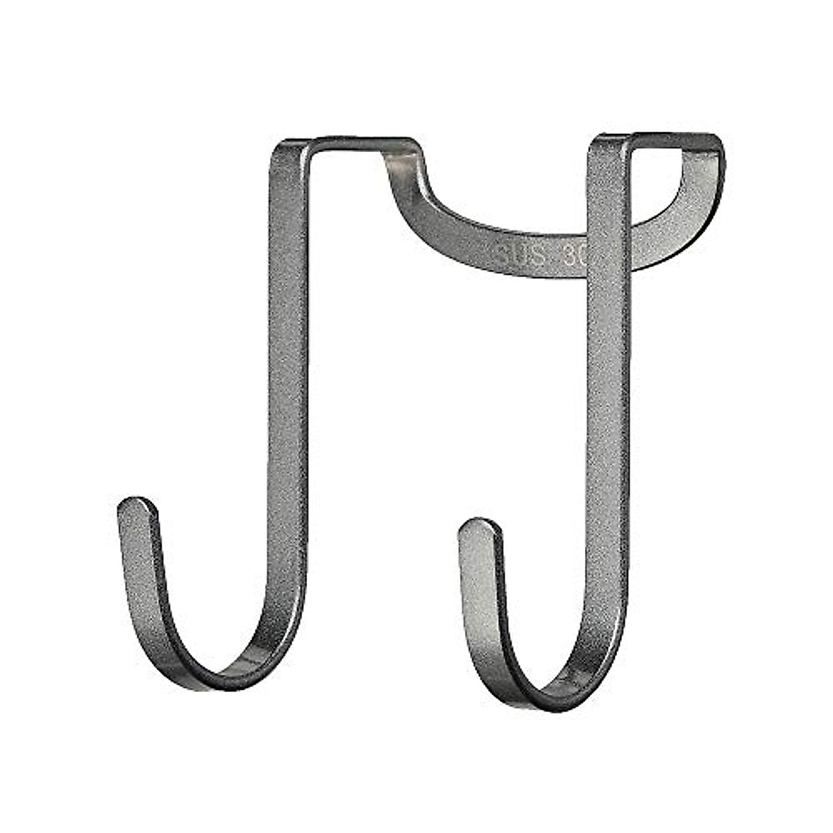 Dewell Multi-Use Over Cabinet Hook, 5 Pack, Stainless Steel, Double Hook for Drawer Cabinet, Closet, Fence, Kitchen and Bathroom, Silver