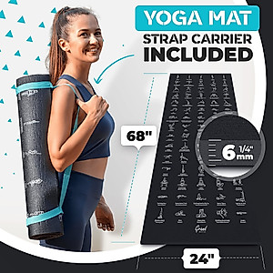 2x Instructional Yoga Mats with Carrying Strap