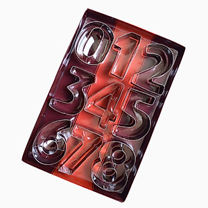 Xoutuo 9 Pieces 3 inch Large Number Cookie Biscuit Cutters 9 Piece Set, Stainless Steel Numbers Cutter Kitchen Baking Tool for Spelling the Numbers Birthday or Anniversary