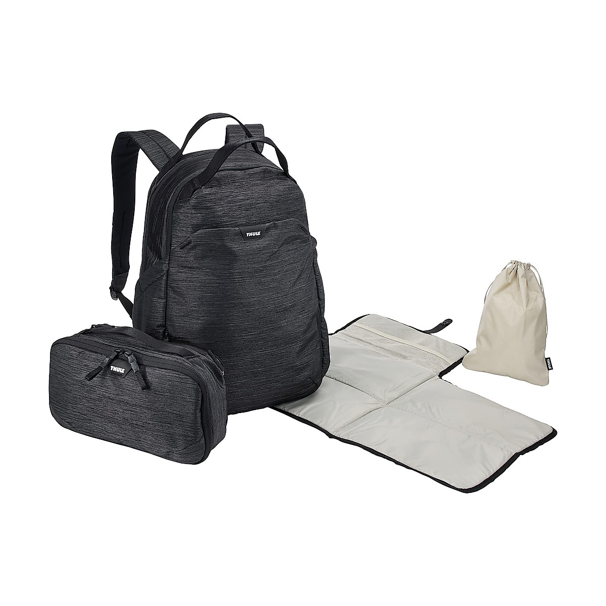 Thule Changing Backpack - Diaper Bag Backpack - Maternity Backpack - Baby Bag with Shoulder Straps - Travel Diaper Backpack, Black