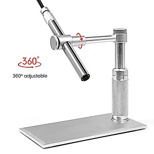 Andonstar A1 Digital USB Microscope with Metal Stand, CMOS Sensor 2 Million Pixels, 1-500 Times, Camera&Video Microscope for Coin, Jewelry, PCB Repairing, Windows mac Compatible, 8 Built-in LED Light