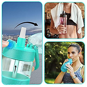 8-pack Replacement Straws for 1/Half Gallon Water Bottle (64 oz/ 128 oz Jug),Reusable Silicone Straw Cut Short to Fit any Big Jug Bottle with Spout Lid/Cap (8 Straws+4 Cleaner Brushes)