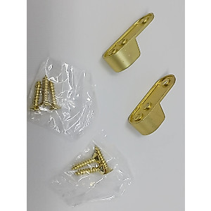 1 Pair Oval Wardrobe Rod Tube Open End Support Cap Flanges with Installation screws (Matte Brass)