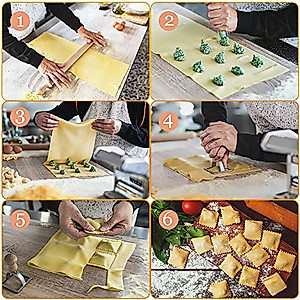 Ravioli Pasta Cutter Wheel Set of 5, Ravioli Maker Cutter with Roller Wheel Ravioli Cutter Set with Wooden Handle, Pasta Press Wheel Pasta Tools For Pasta Making Dumplings, Pierogi