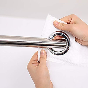 River Dream White Fabric Shower Curtain Set, Cotton Blend, Waffle Weave, with Snap in Replacement Liner，71 x 74 inches