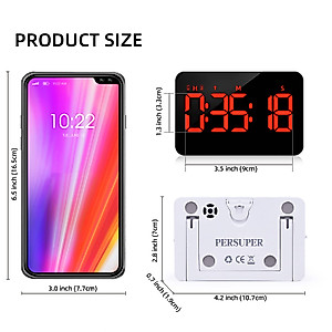 PERSUPER Kitchen Timer for Cooking, 10 RGB Color Changing Digital Magnetic Timer, Countdown/Up, Rechargeabilit, 3 Brightness Display, 3 Volume Levels and Vibration Mode, for Classroom, Study, Fitness