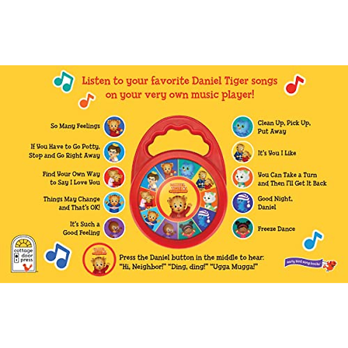 Daniel Tiger It's A Beautiful Day to Play - Children's Deluxe Music Player Board Book: Includes Detachable Toy Portable Musical Sound Machine