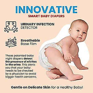 Smart Baby Diapers - Urinary Tract Infection Detection - Hypoallergenic - Paraben Free - Dye Free (Size 2, 96 Count)