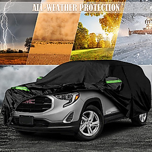Waterproof Car Covers Replace for 2010-2024 GMC Terrain, 210T& Cotton Liner All Weather Custom-fit Car Cover with Zipper Door & Windproof Bands for Snow Rain Dust Hail Protection