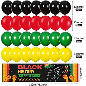 Black History Month Banner Balloons Party Decorations - African BHM Worthwhile Commemoration National Black History Party Balloons Banner Decor Supplies