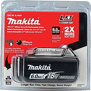 Makita BL1860B 18V LXT Lithium-Ion 6.0 Ah Battery