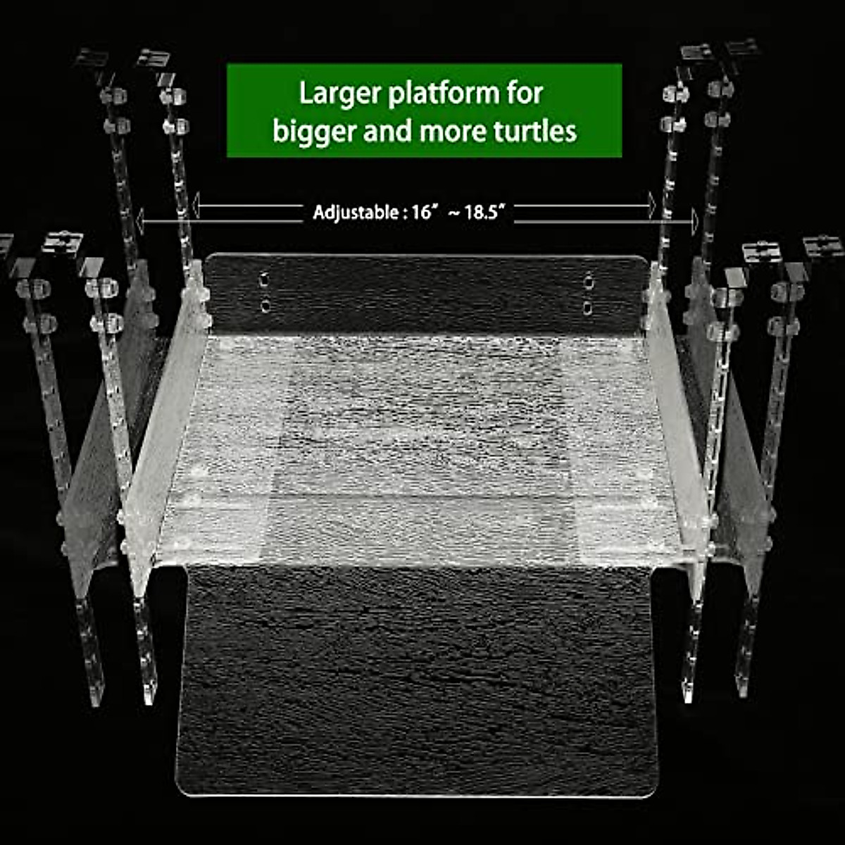 Hanging Turtle Basking Platform for Aquatic Turtles 40 75 Gallon, Aquatic Reptile Ramp Dock, Turtle Terrace, Turtle Tank Accessories