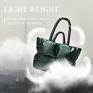 Puffer Tote Bag, Extra Large Luxury Bags for Women Unicloud Puffy Shoulder Quilted Handbag Woven Underarm Designer