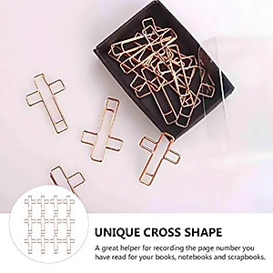 TOYANDONA 12pcs Cross Paper Clips Bible Paper Clips Journaling Items Clamps Christian Bible Study Supplies Metal Bookmark Memo Clip for Office School Religious Gift