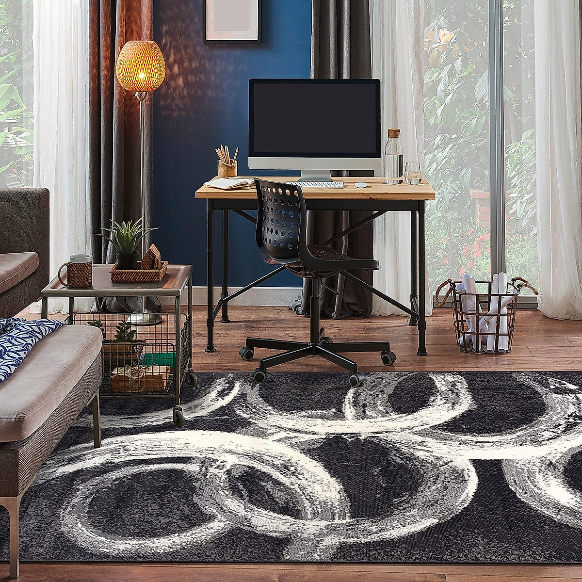 Rugshop Contemporary Bohemian Soft Area Rug 8' x 10' Dark Gray