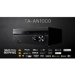 Sony STR-AN1000 7.2 CH Surround Sound Home Theater AV Receiver, Dolby Atmos, DTS:X, Bluetooth, WiFi, Google Chromecast, Spotify Connect, Apple AirPlay, HDMI 2.1
