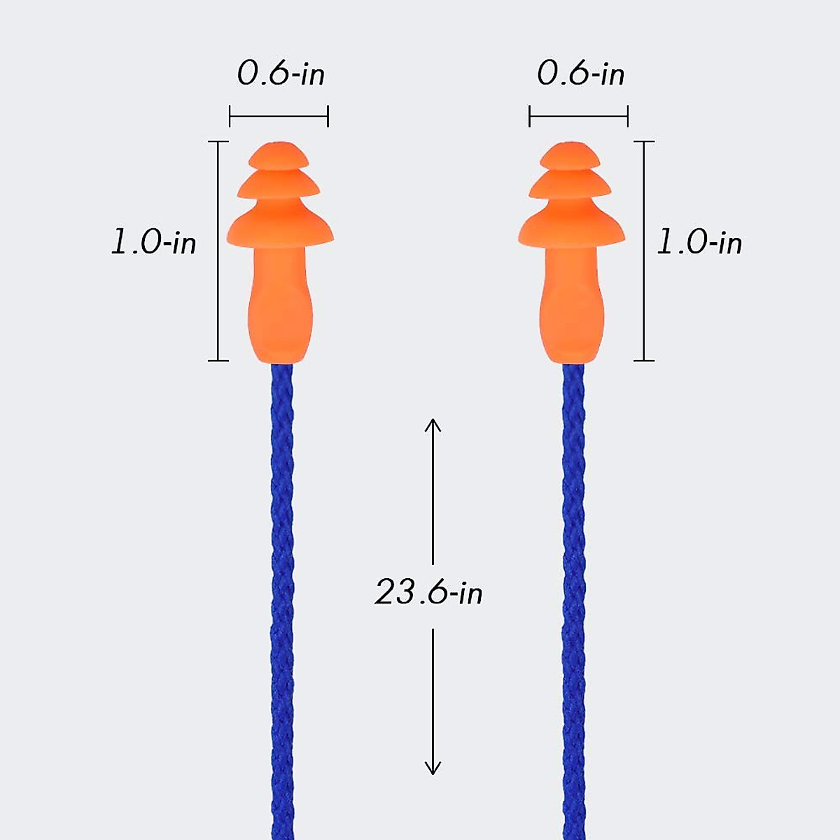 50 Pairs Ear Plugs for Sleeping, Hearing Protection Reusable Silicone Ear Plugs Noise Reduction, Individually Wrapped Earplugs for Shooting, Concerts, Swimming