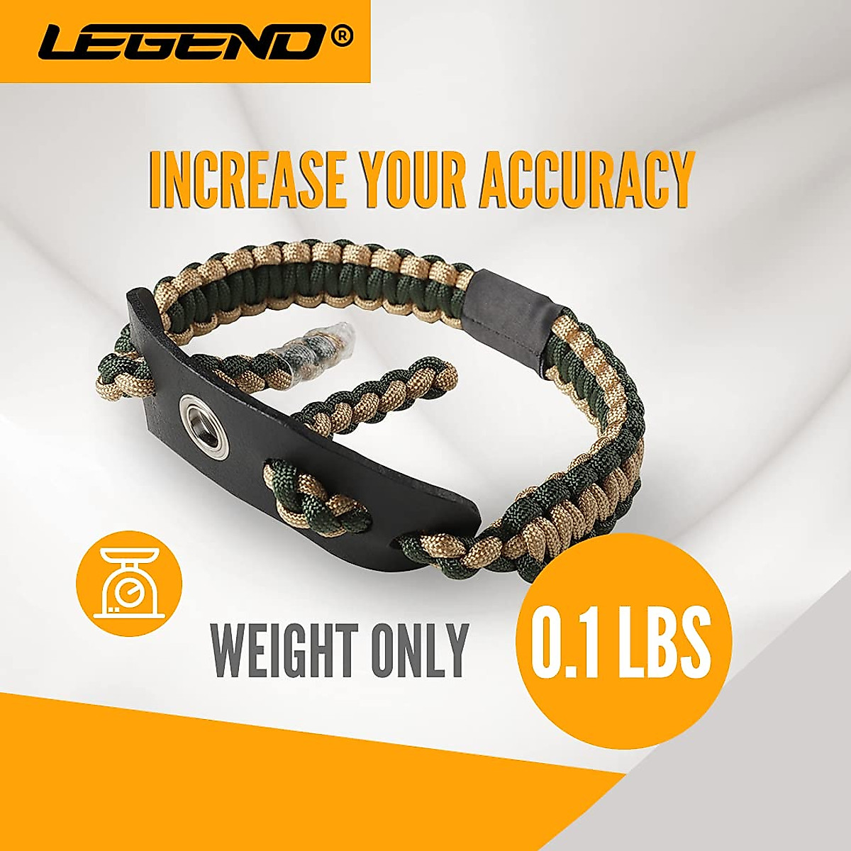 LEGEND 550 Paracord Bow Wrist Sling - Compound Bow Stabilizer & Hand Loop Carrier for Bow Hunting - Adjustable Wrist Strap with Durable Leather Yoke, Strong Metal Grommets - Archery Accessories & Gear