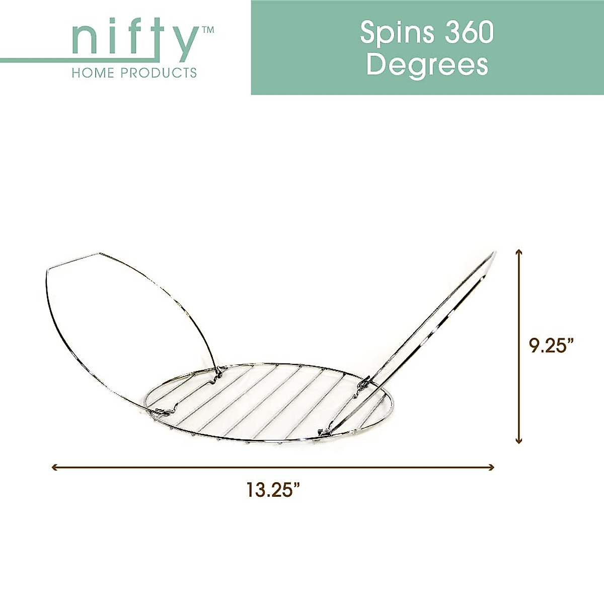 Nifty Turkey Lifter - Easy-Grip Handles, Chrome Plated Steel, Up to 30 Pound Roast, Dishwasher Safe, Heavy-Duty Design for Goose, Turkey, Ham, or Roast