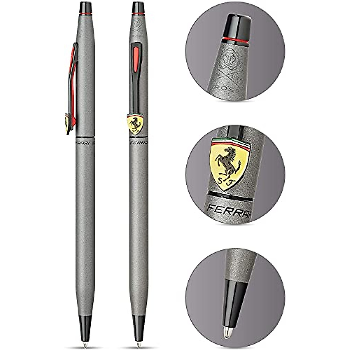 A.T. Cross Century Classic Limited Collection for Scuderia ferrari .Titanium Gray satin finish with polished black appointments and perforated clip modeled after the nose & cockpit of their racecar