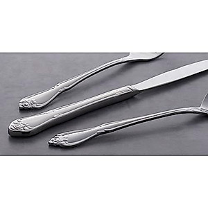 Oneida True Rose 45 Piece Everyday Flatware, Service for 8, 18/0 Stainless Steel, Silverware Set, Silver