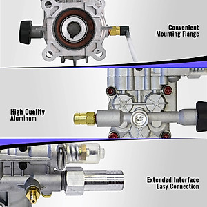 Horizontal 3/4" Shaft Pressure Washer Pump, MAX 3200 PSI 2.4 GPM Replacement Power Washer Pumps, Power Washer Pump Compatible with Honda, Homelite, Troybilt, Simpson