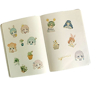 Kawaii Stationery Sticker Set Pink Cherry Blossom Household Gardening Tool Cute Girl Flower Succulent Plants Cactus DIY Labels for Diary Scrapbooking Planner Art Craft Journaling Collage Journal