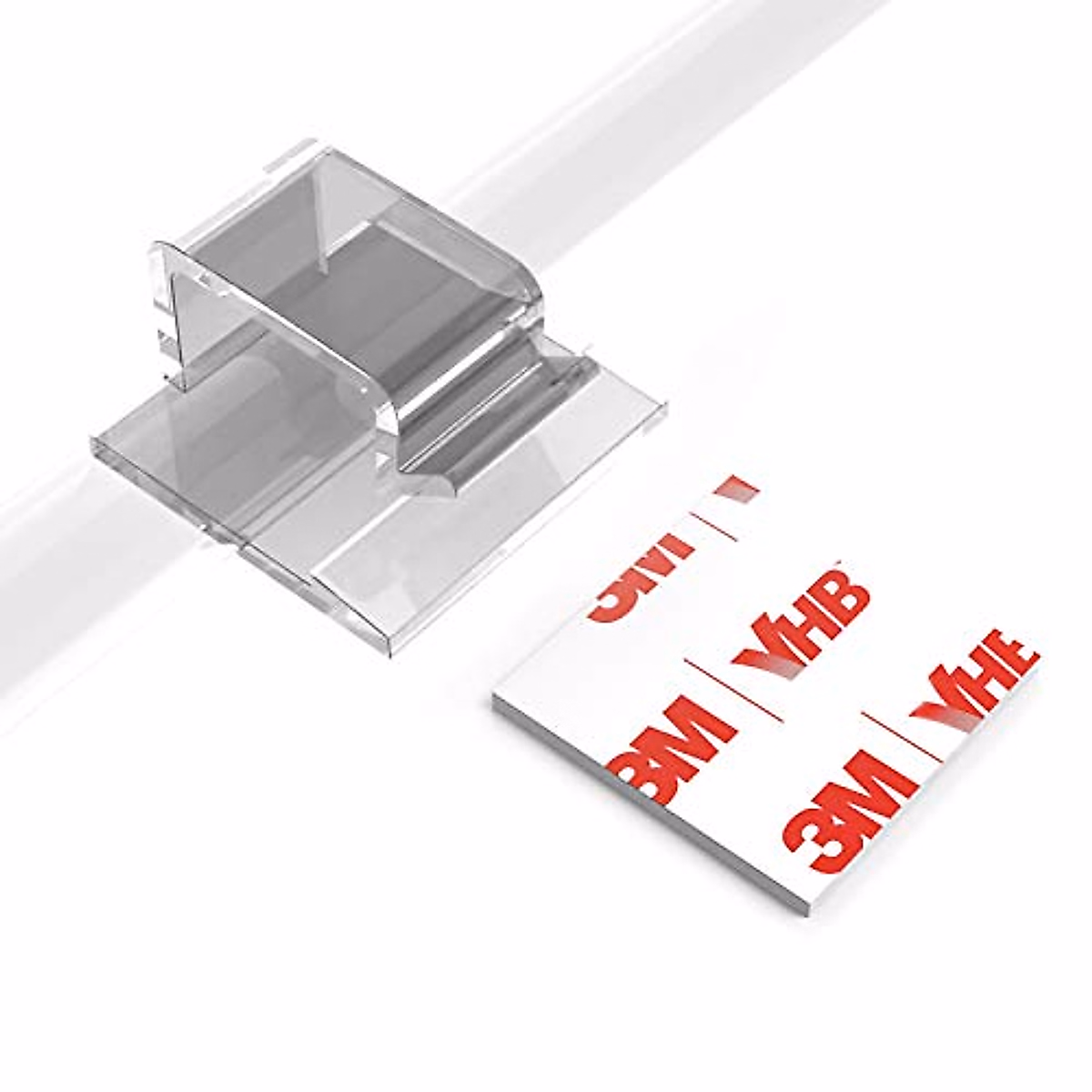 Cable Clips with Strong Self-Adhesive, XIAOXI R Shape Cable Management TV PC Wire Holder Sticky Tidy and Organizer Cord and Wires - 40 Pcs (Clear)