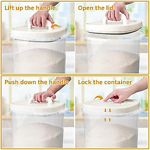 Uppetly Large Airtight Food Storage Container Bin, 20-lb Dry Food Rice Container with Lid-Lock Handle and Measuring Cup. Cereal, Flour Dog Cat Pet Food Containers