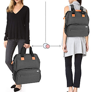 LUXJA Breast Pump Bag with Compartments for Cooler Bag and Laptop, Breast Pump Backpack with 2 Options for Wearing (Fits Most Major Breast Pump, Suitable for Working Mothers), Black