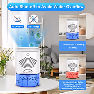 Dehumidifiers for Home 34 OZ Small Dehumidifiers for Room with Auto Shut Off, Mini Dehumidifiers for Bedroom Bathroom Closet Desktop Office RV
