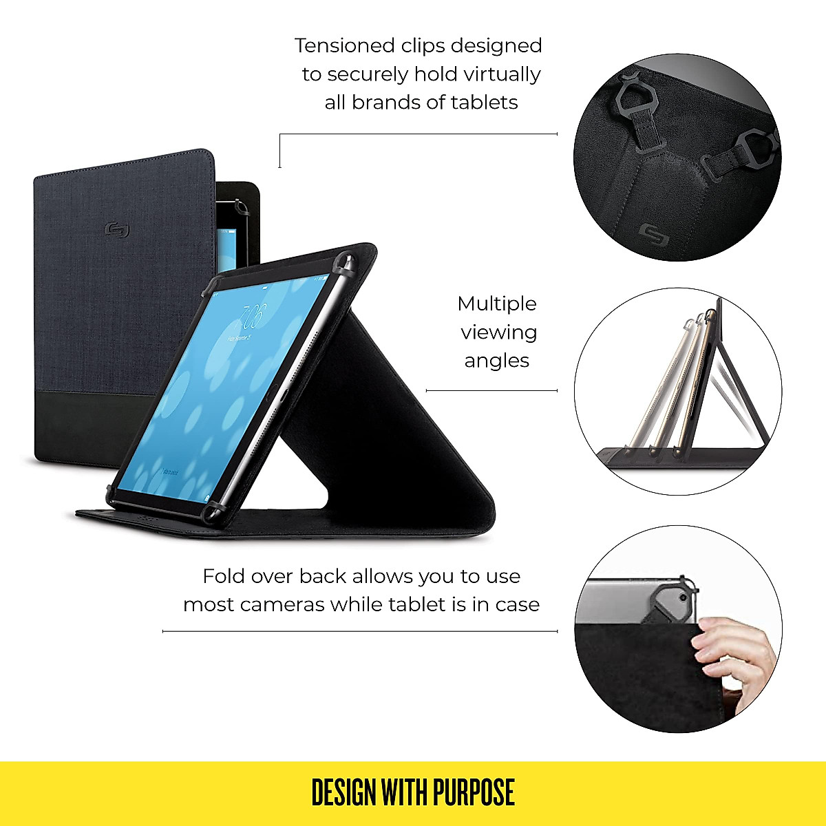 Solo New York Velocity Universal Tablet Case with Camera, Navy