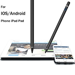 Stylus Pens for Touch Screens, Active Stylus Pens for Samsung iPhone,LG,ipad, Smart Phone and Tablets Drawing&Writing (Black)