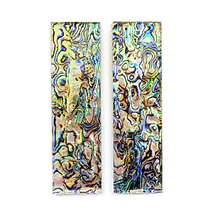 1 Pair of 140x38x6mm New Zealand Paua Abalone Veneer Acrylic Knife Blank Handle Holder (Green Abalone-Normal No Handling, 140mmx38mmx6mm)